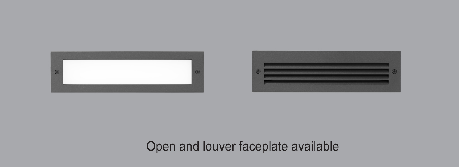 Solid Rectangular Recessed Step And Wall Light-Louver
